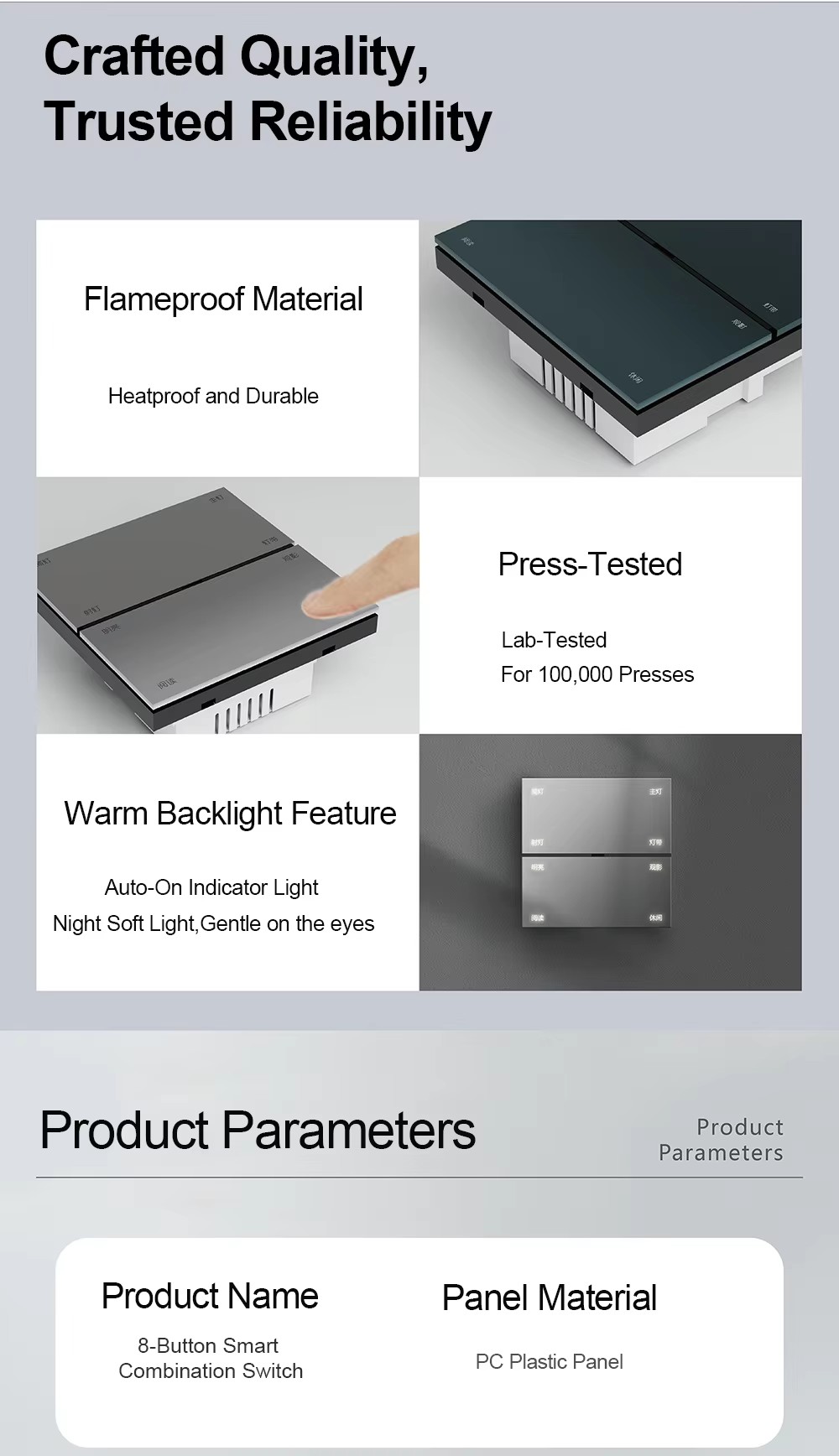 Avant Guard Smart Switch with Neutral (4-Group 4-Scenes) - BLE Mesh ...